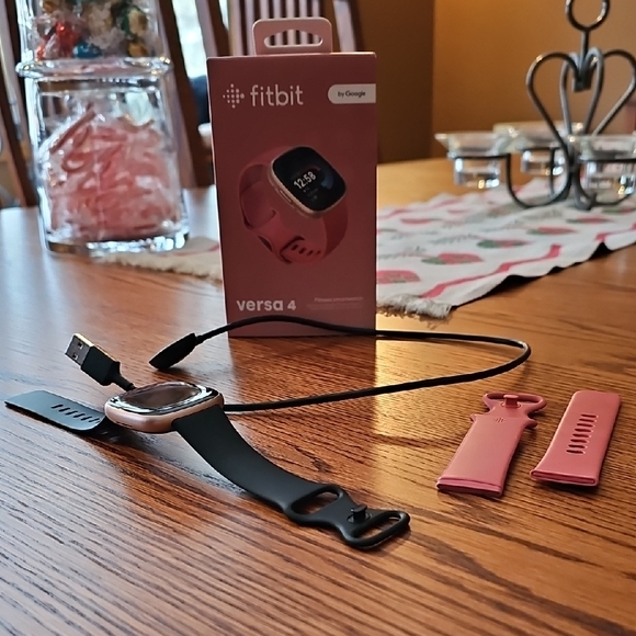 fitbit | Wearables | Fitbit Versa 4 Rose Gold Fit Bit With Pink ...